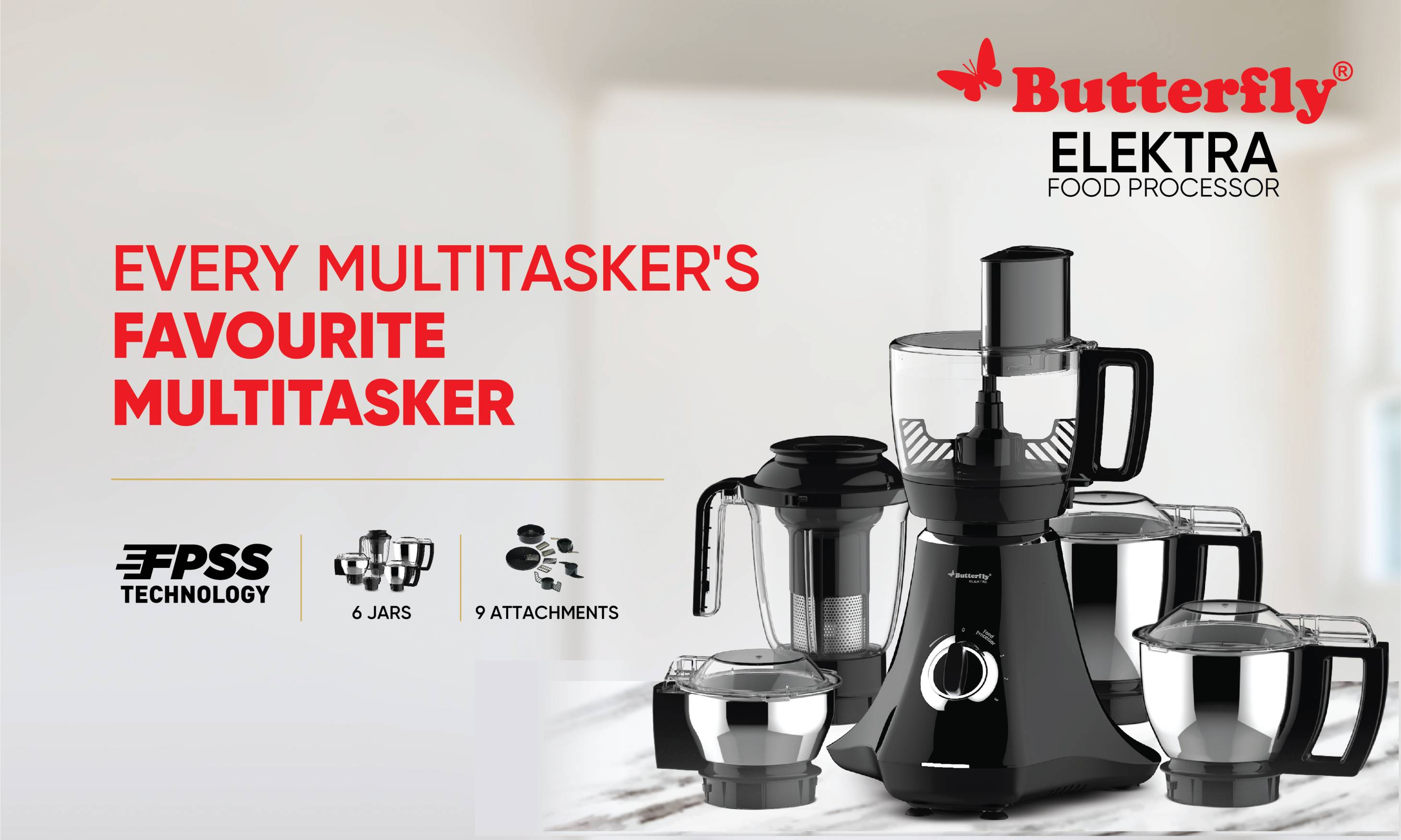 Butterfly Elektra Food Processor 1 HP motor with 6 jar | SY Bazzar