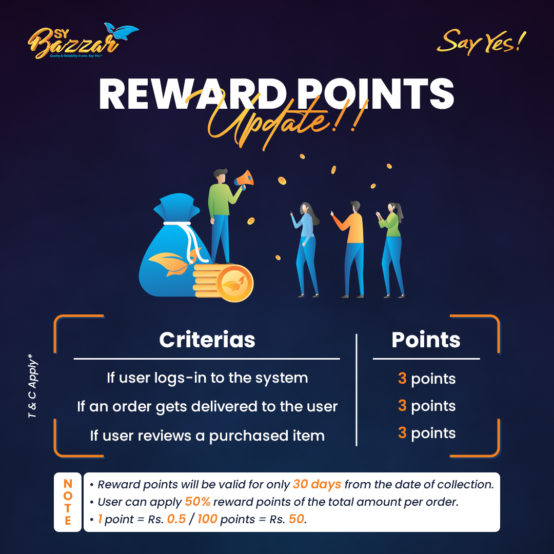 SYBazzar Reward Points Update | SY Bazzar